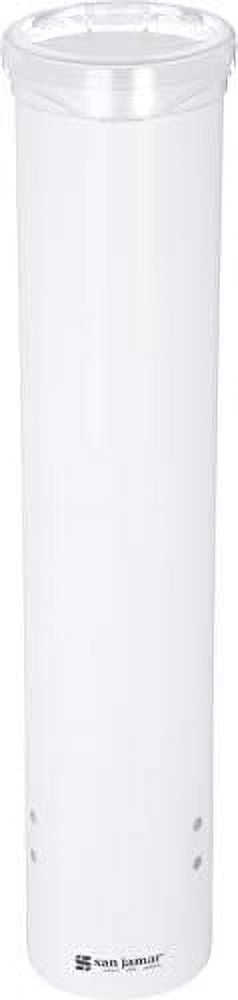 San Jamar C4160WH Small Pull-Type Water Cup Dispenser, Fits 3 to 4-1/2 ...