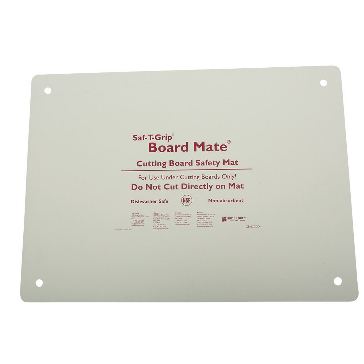 San Jamar CBM1318 Saf-T-Grip Board-Mate Nonslip Cutting Board Mat, 18 ...