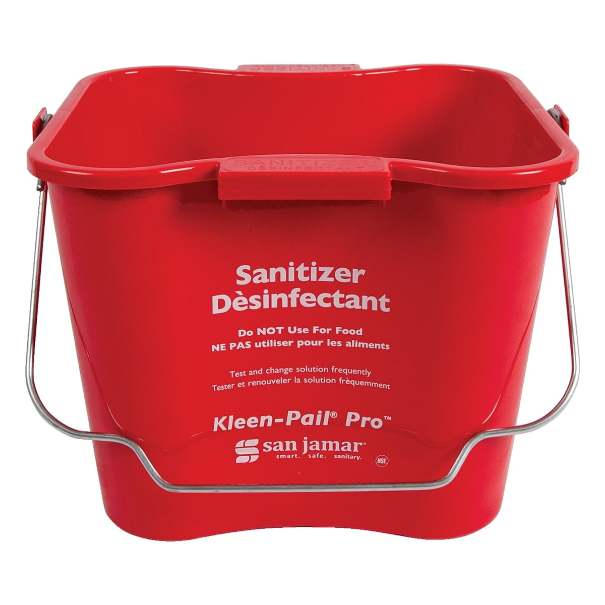San Jamar Cleaning Bucket, Sanitizing Pail, Red, 6 Quart, Polypropylene ...