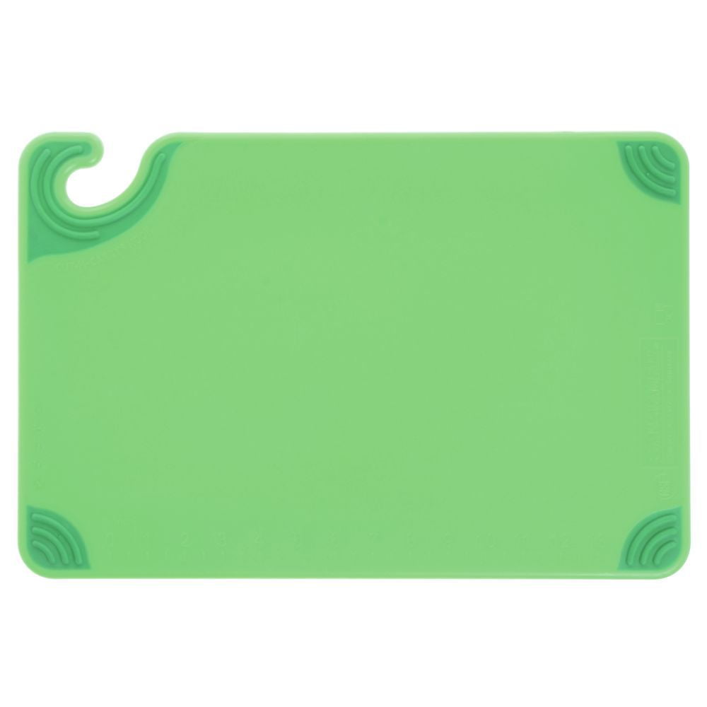 San Jamar Saf-T-Grip Plastic Cutting Board with Safety Hook, 12" x 18 ...