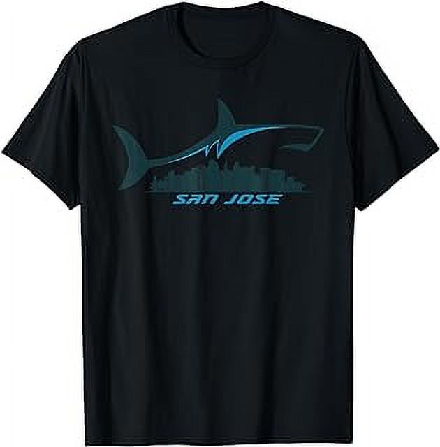 San Jose City Skyline With Shark Above Shark City SJ T-Shirt - Walmart.com