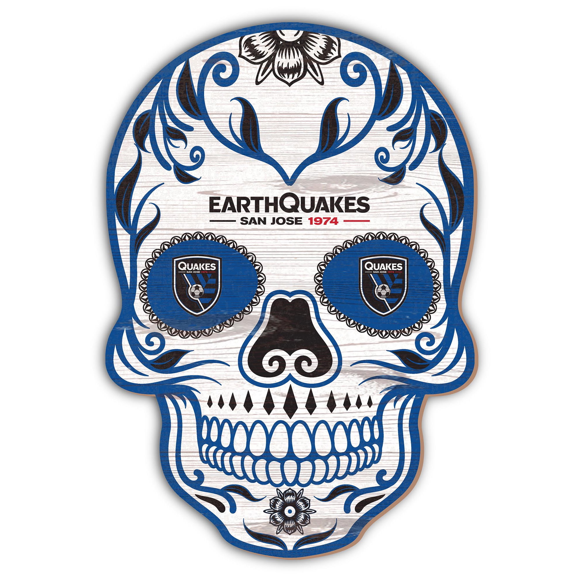 San Jose Earthquakes 12" Sugar Skull Sign - Walmart.com