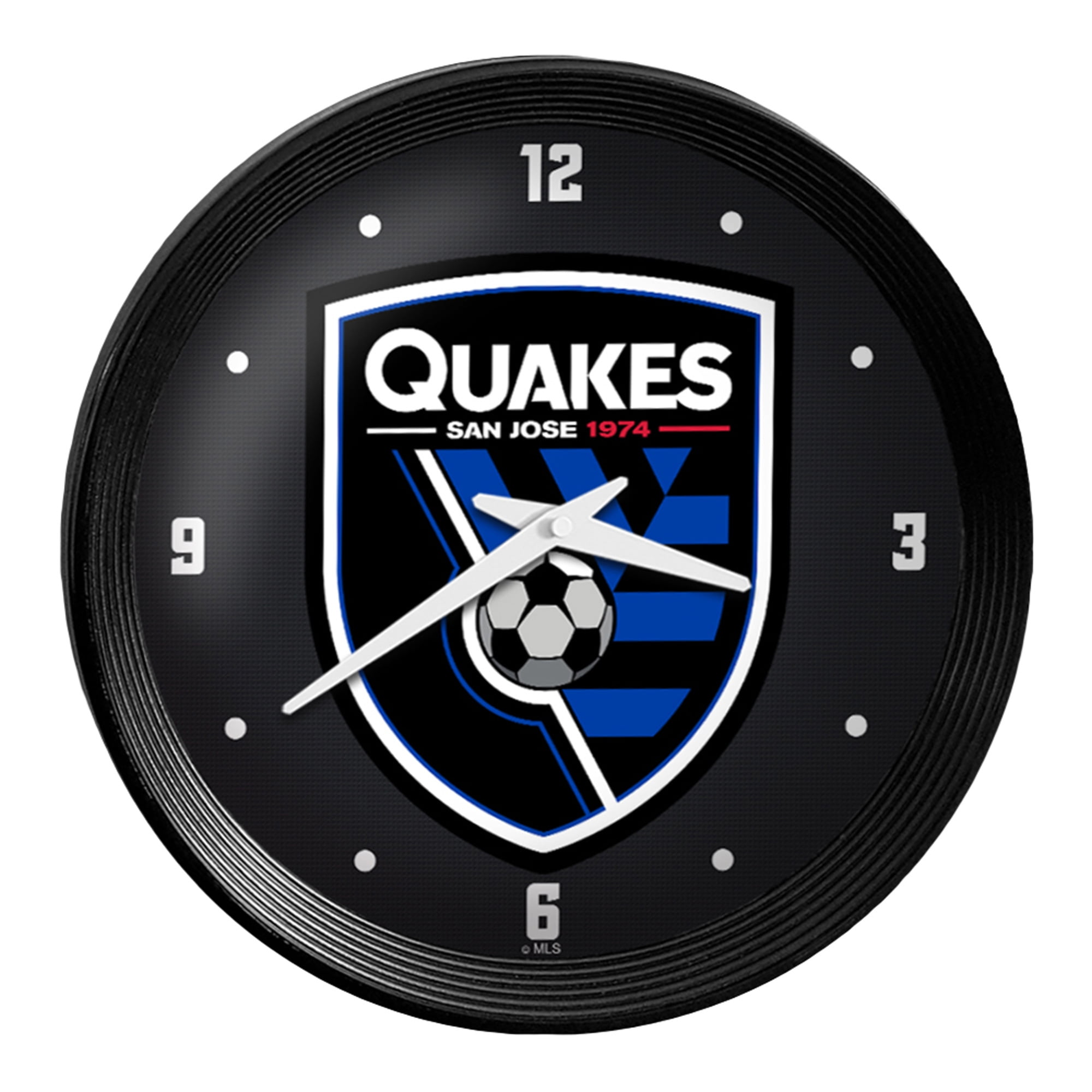 San Jose Earthquakes 15" Ribbed Frame Wall Clock - Walmart.com