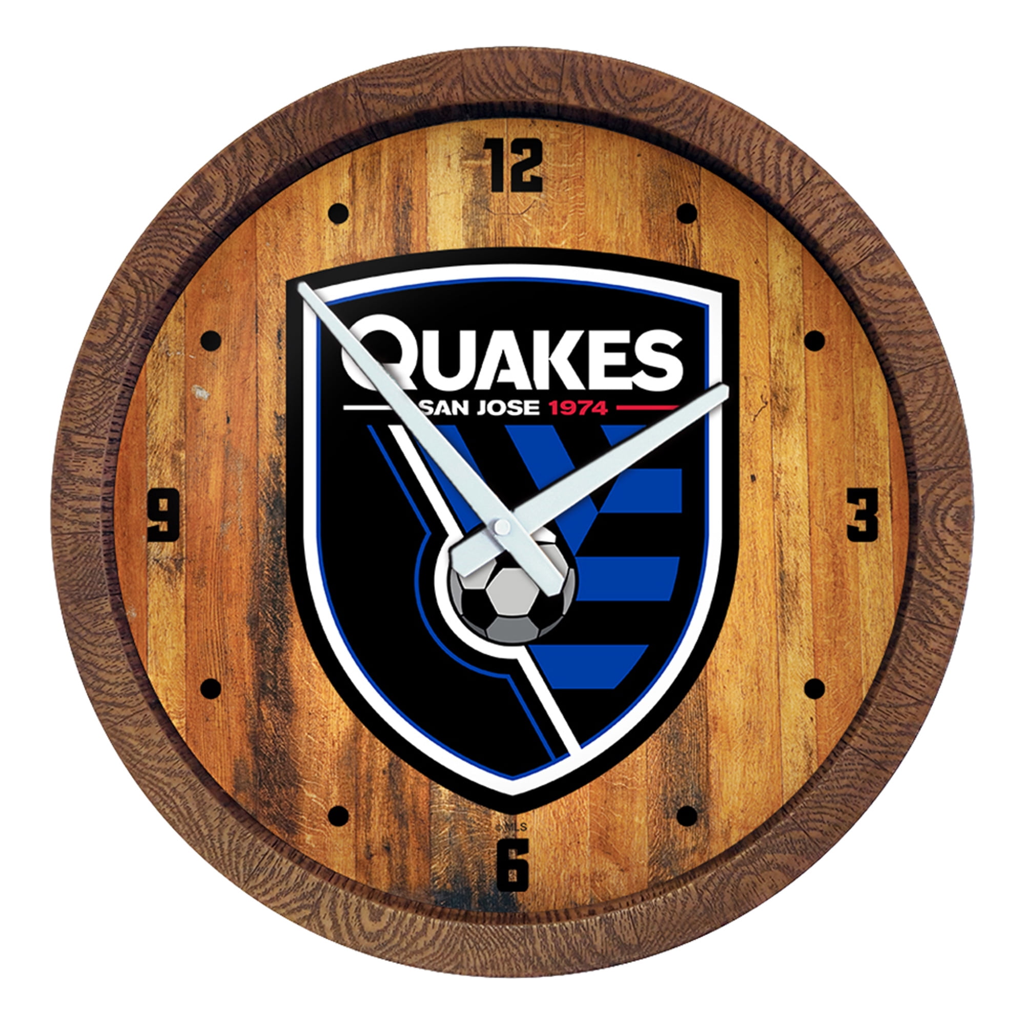 San Jose Earthquakes 20.25" Faux Barrel Top Clock - Walmart.com