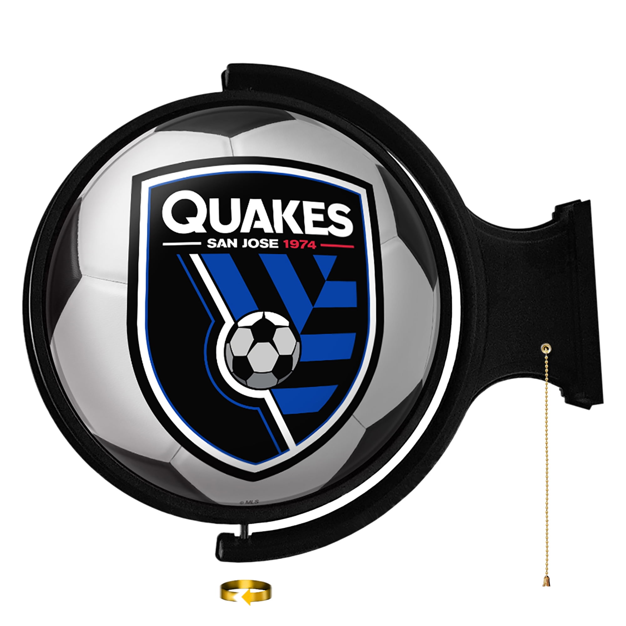 San Jose Earthquakes 21'' x 23'' Rotating Lighted Soccer Ball Wall Sign ...