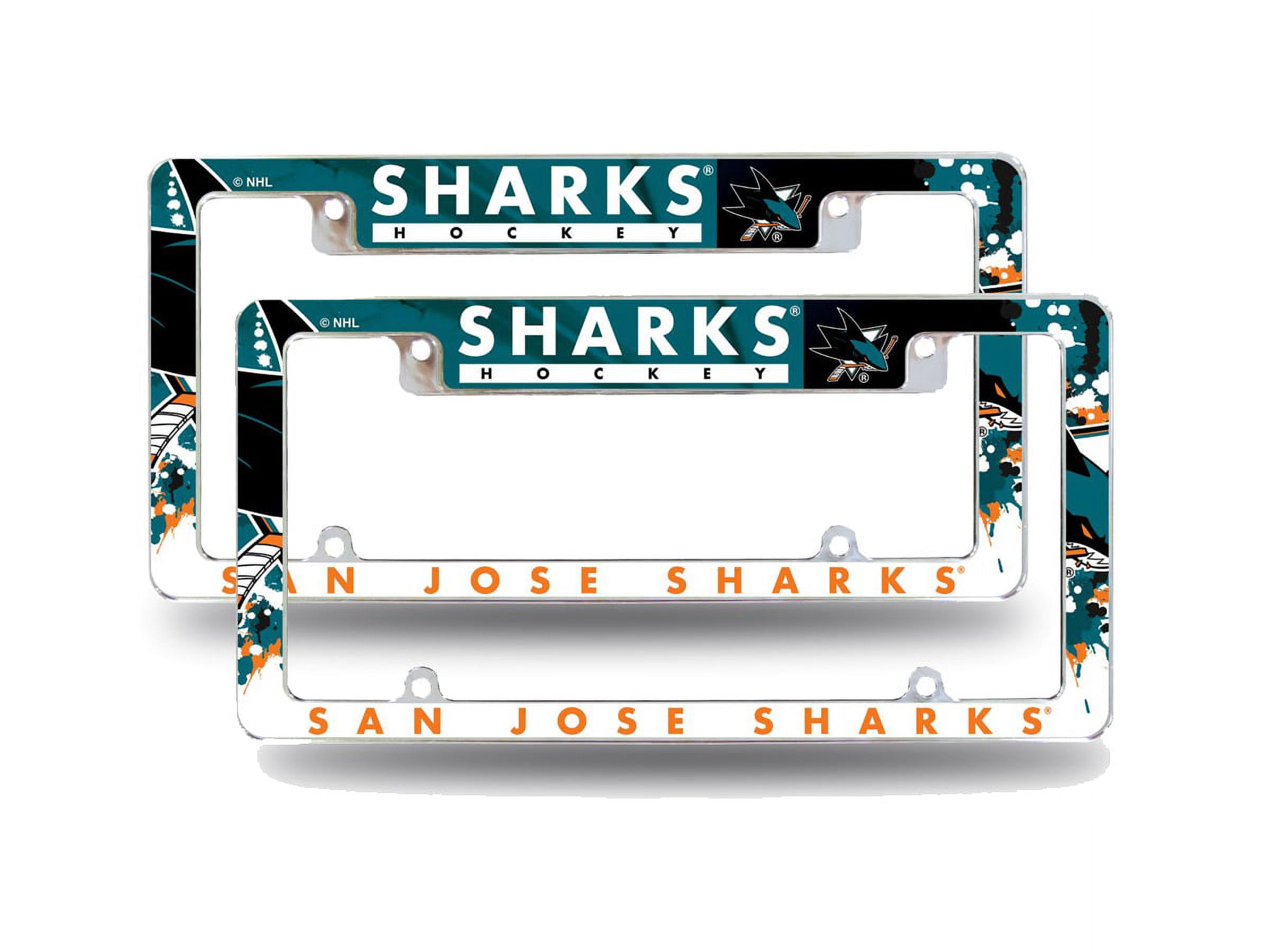San Jose Hockey Shark's Hockey (Set of 2) Chrome Metal License Plate ...
