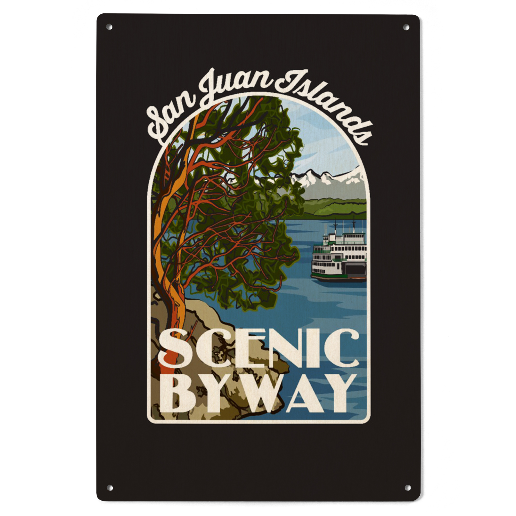 San Juan Islands Scenic Byway, Washington, Contour, Official Logo Birch ...