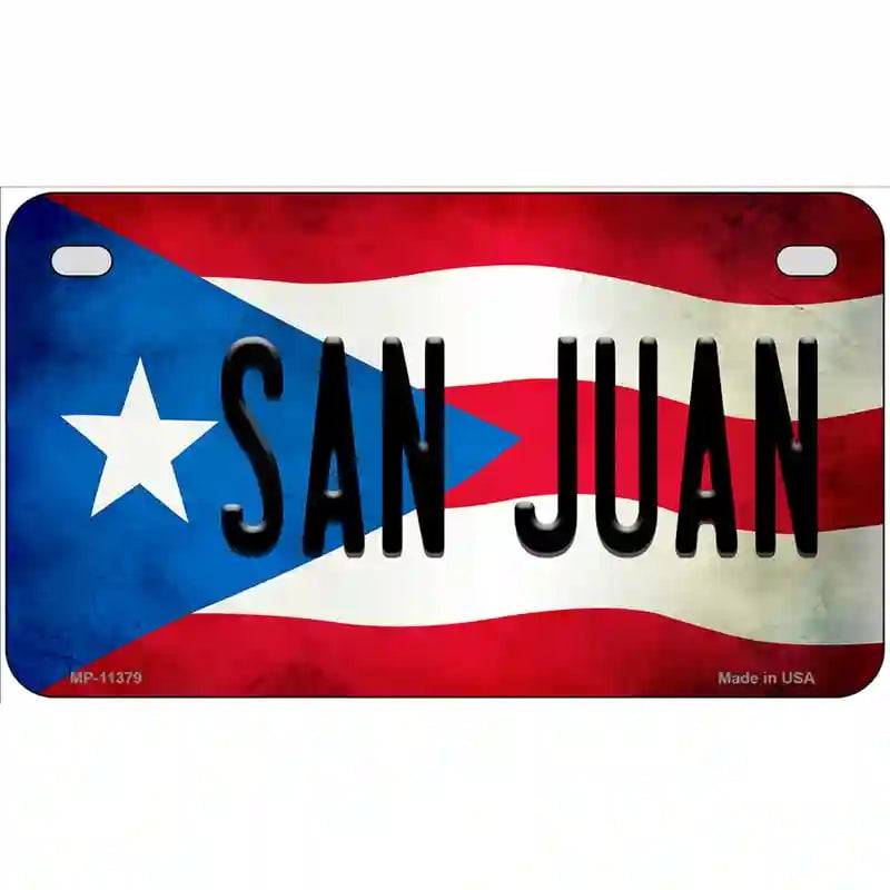San Juan Puerto Rico Flag License Plate Metal Novelty 7" x 4 ...