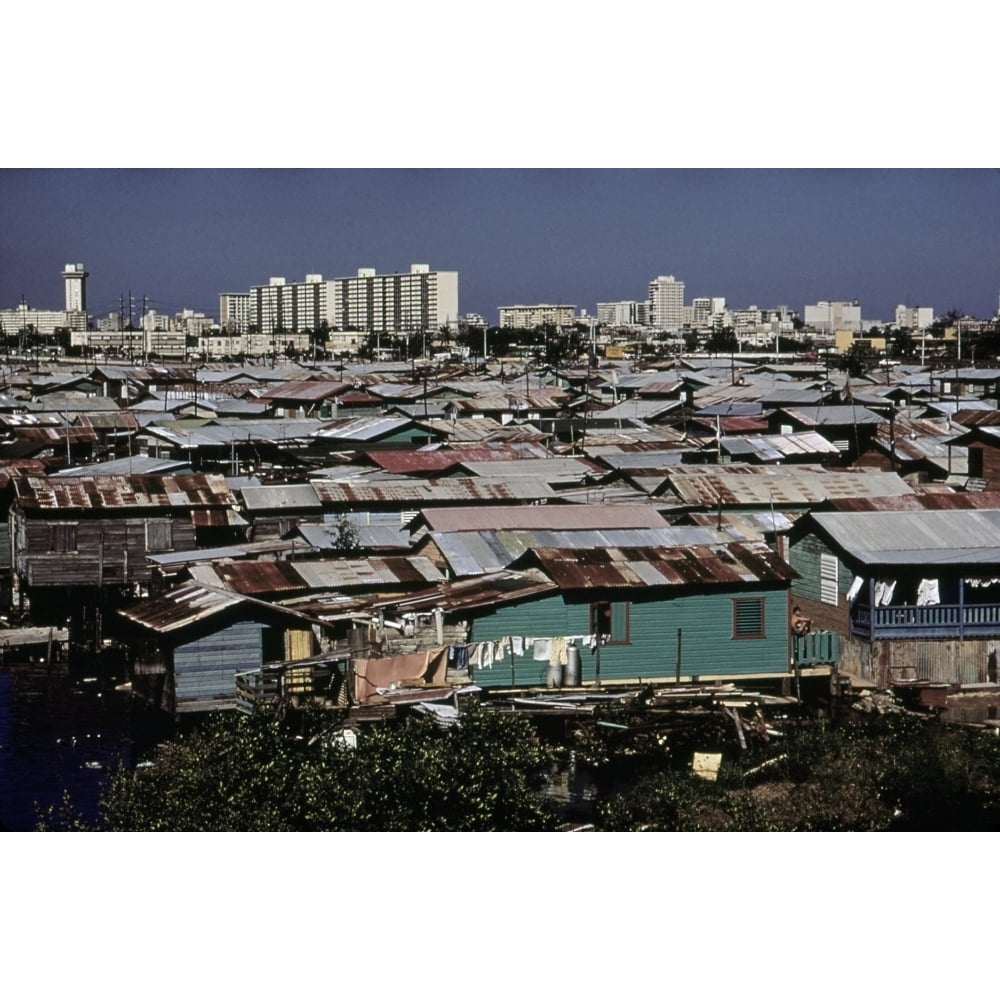 San Juan Puerto Rico. Modern Buildings Contrast With Shanties Along The ...