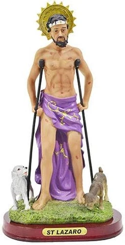 San Lazaro Estatua Saint St. Lazarus Statue Sculpture in Resin Home ...