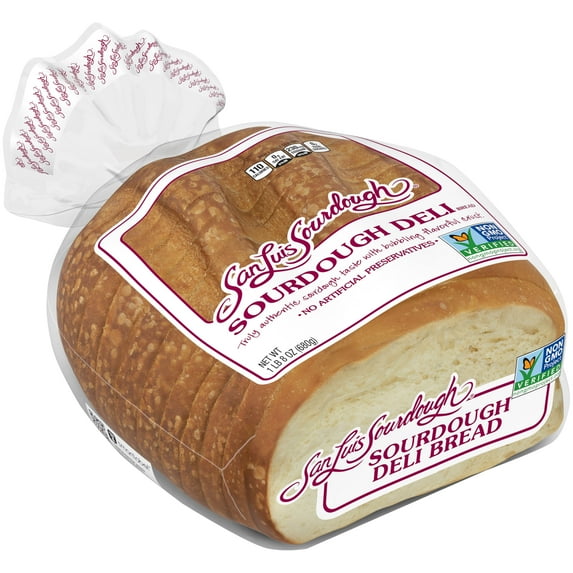 San Luis Sourdough Plain Sourdough Deli Bread 24 oz with bubbling crust ...