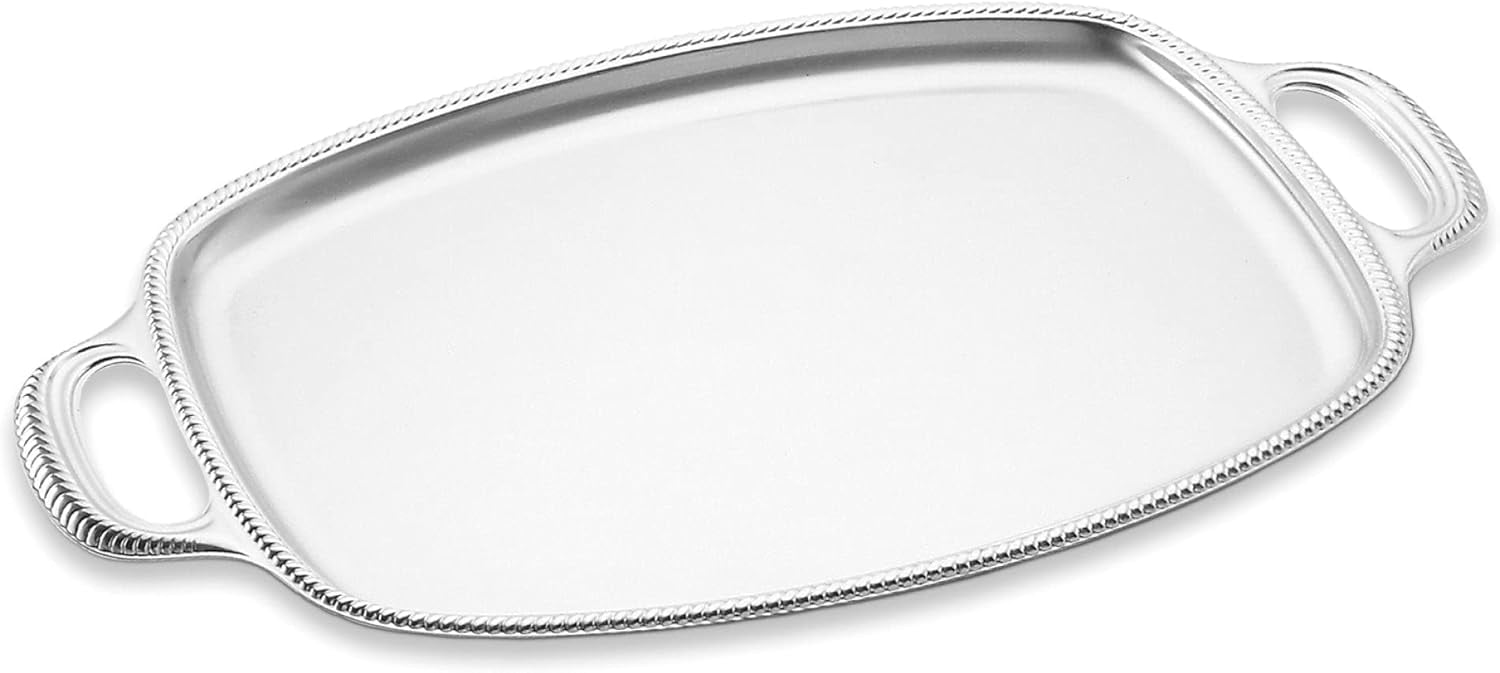San Marco Stainless Steel Rectangular Serving Tray with Handles, 13.8 x ...