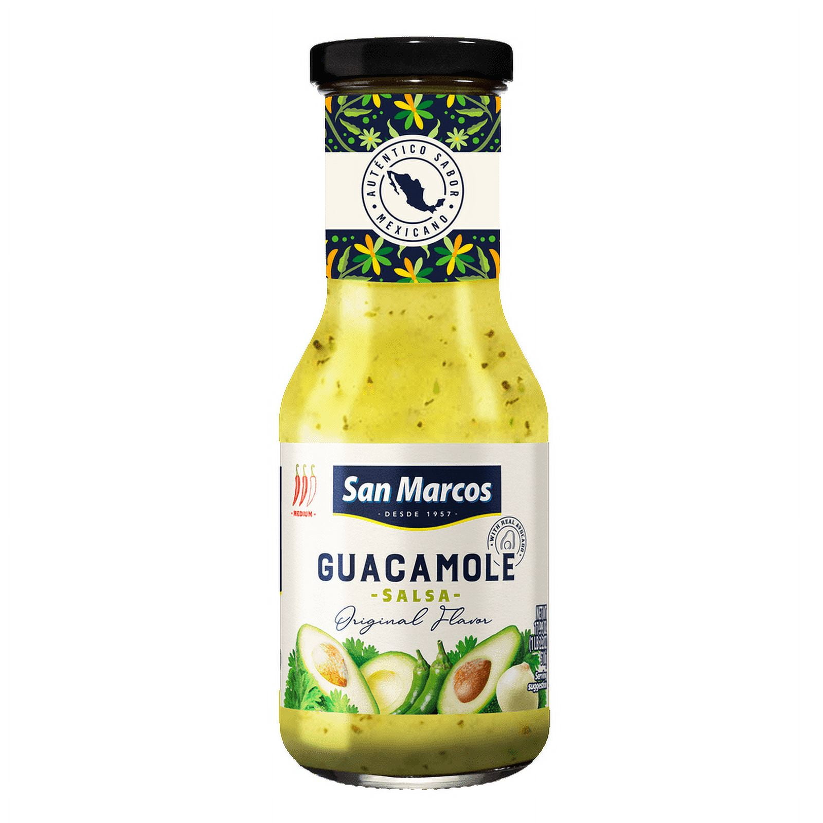 San Marcos Medium Guacamole Salsa 17.9 oz Jar - Walmart.com