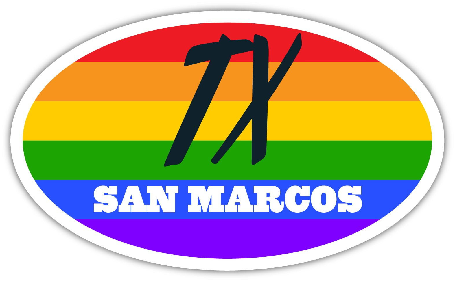 San Marcos TX Texas Hays County Rainbow Pride Flag 6 Stripes Pride Flag ...
