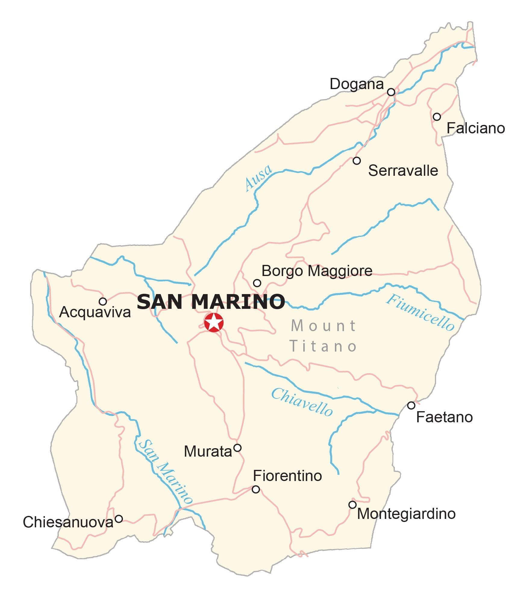 San Marino City Road Map GLOSSY POSTER PICTURE PHOTO PRINT BANNER ...