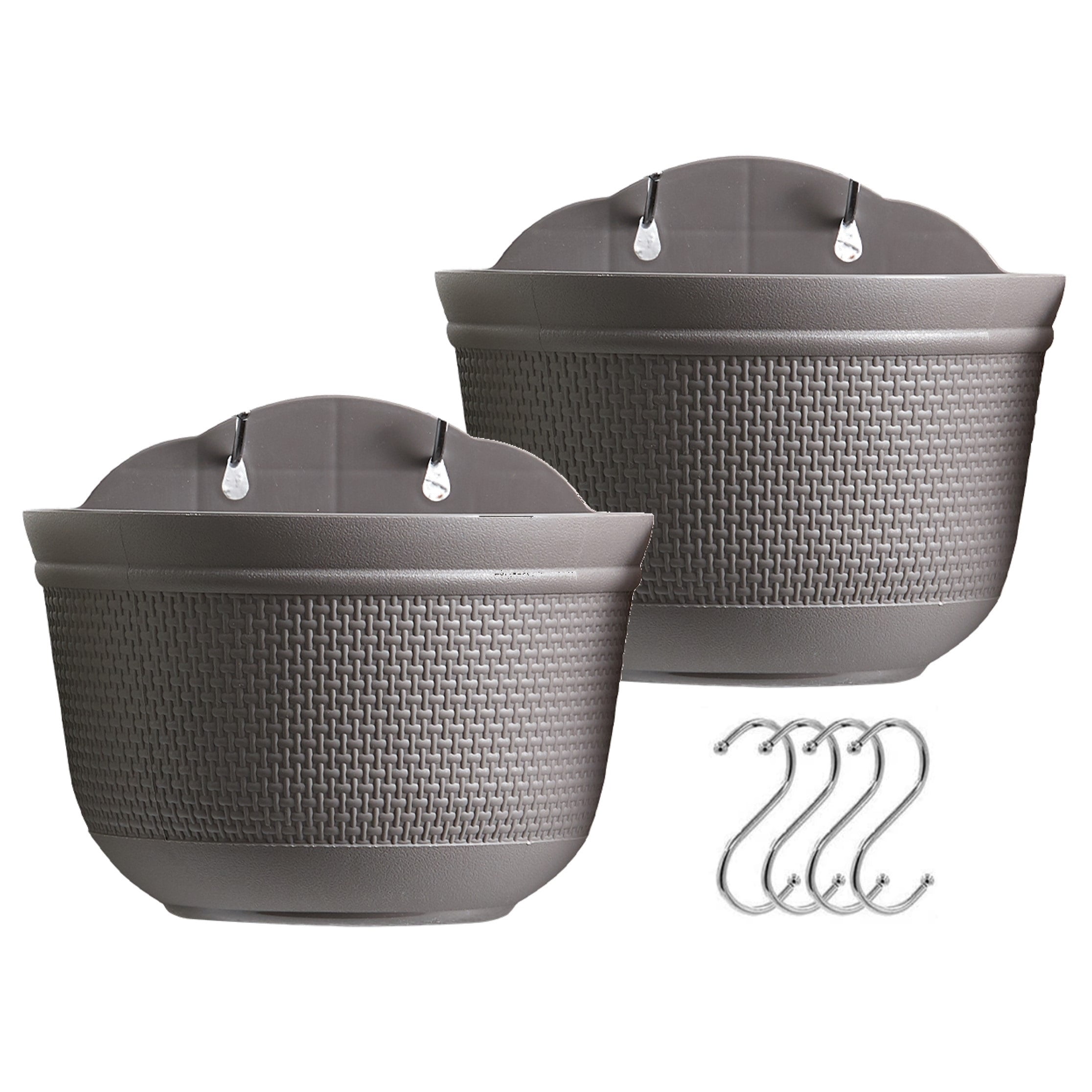 San Marino Large Hanging Planters with Hooks - Large 2 x 10.2 Inch ...