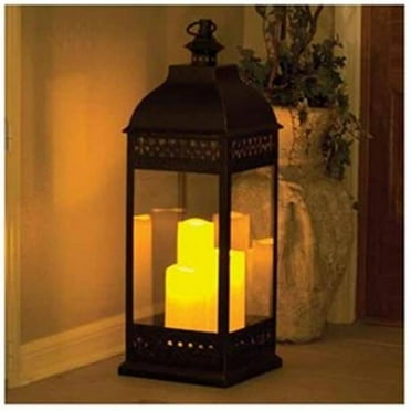 Smart Design 80073 Salerno Triple Candle Led Lantern With On-Off Timer ...