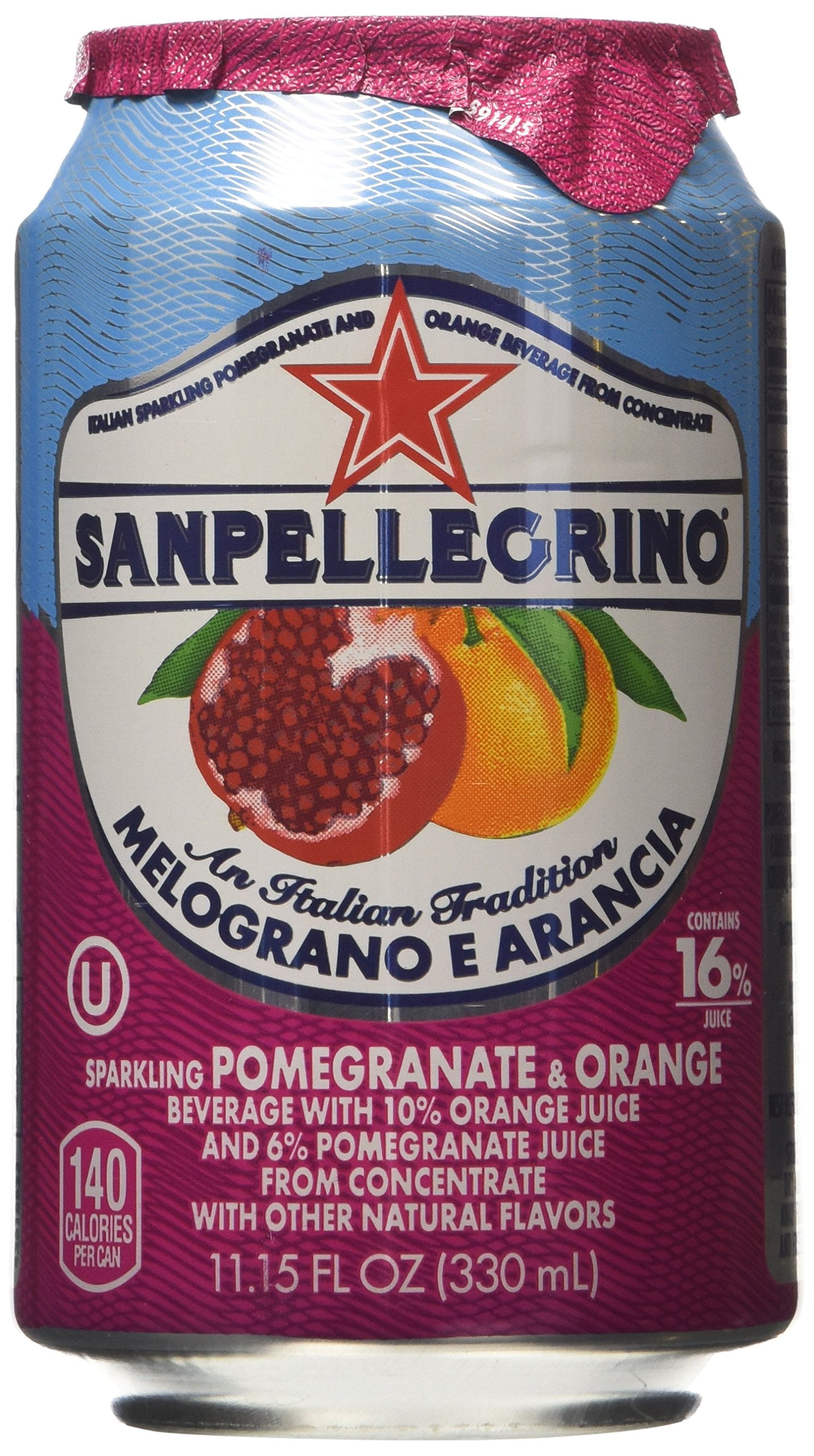 S. Pellegrino Sparkling Fruit Beverages, Pomegranate & Orange, 11.15 Fl ...