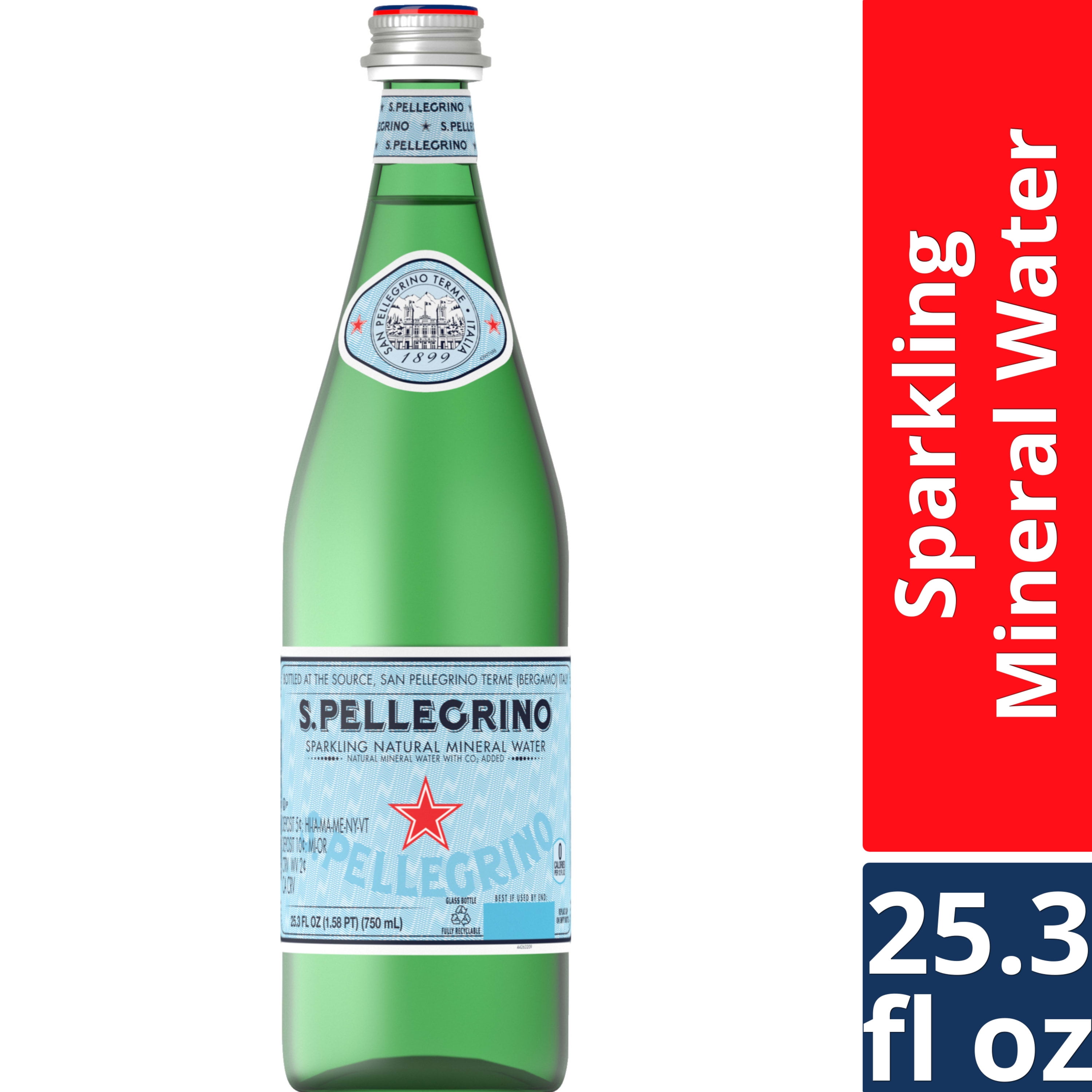 San Pellegrino Bottled Sparkly Bubbly Natural Mineral Water, 25.3 fl oz - Walmart.com