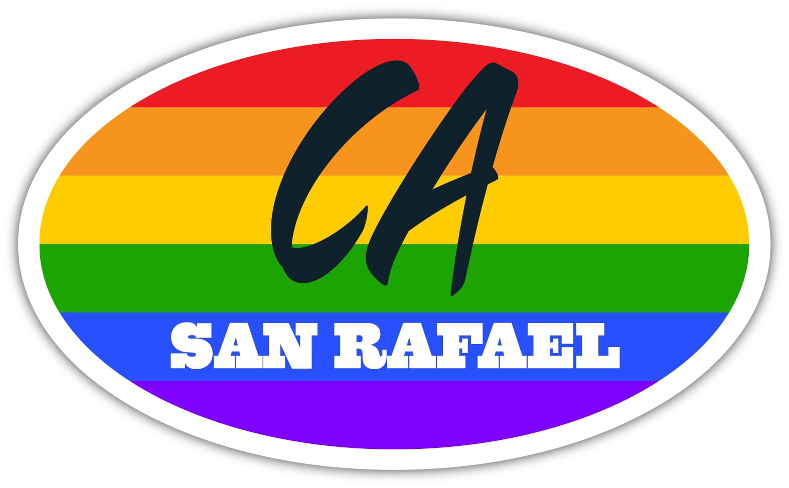 San Rafael CA California Marin County Rainbow Pride Flag 6 Stripes ...