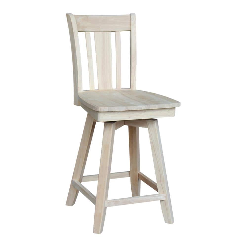 San Remo 24 in. Unfinished Wood Swivel Bar Stool - Walmart.com