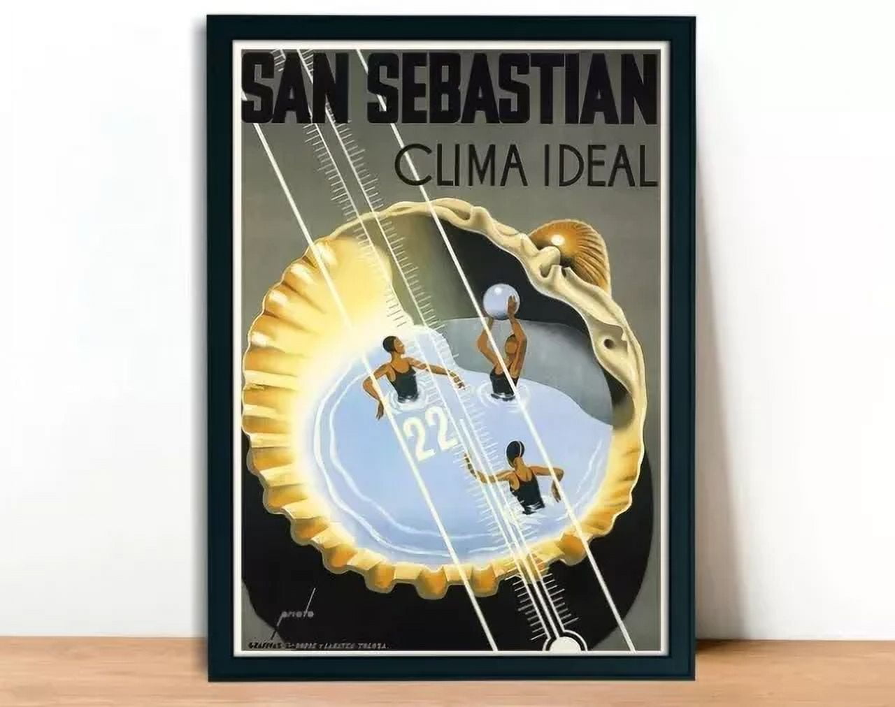 San Sebastian The Basque Country Spain Vintage Travel Poster NO FRAMED ...