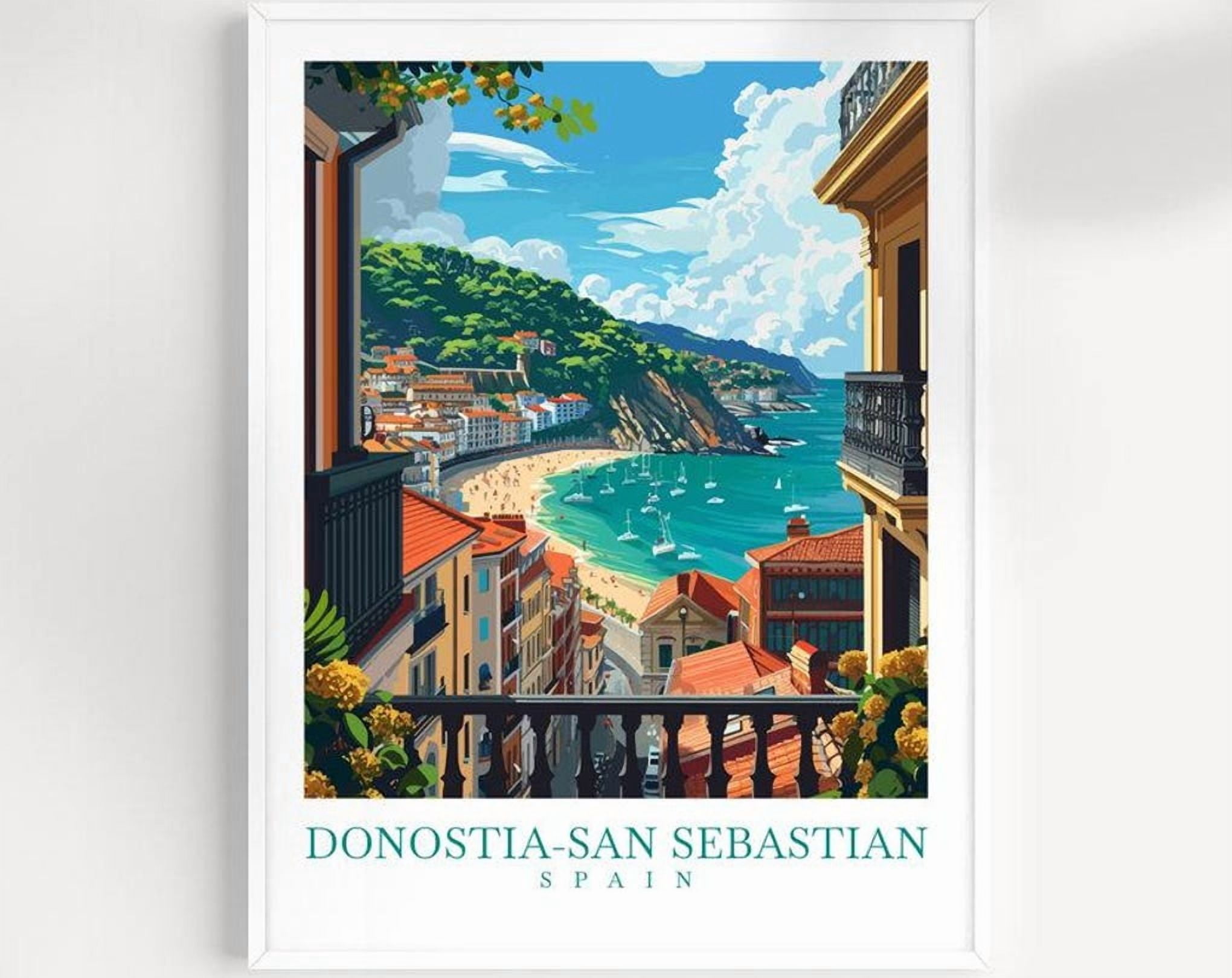 San Sebastian Travel Print Wall Art Donostia Wall Hanging Home ...