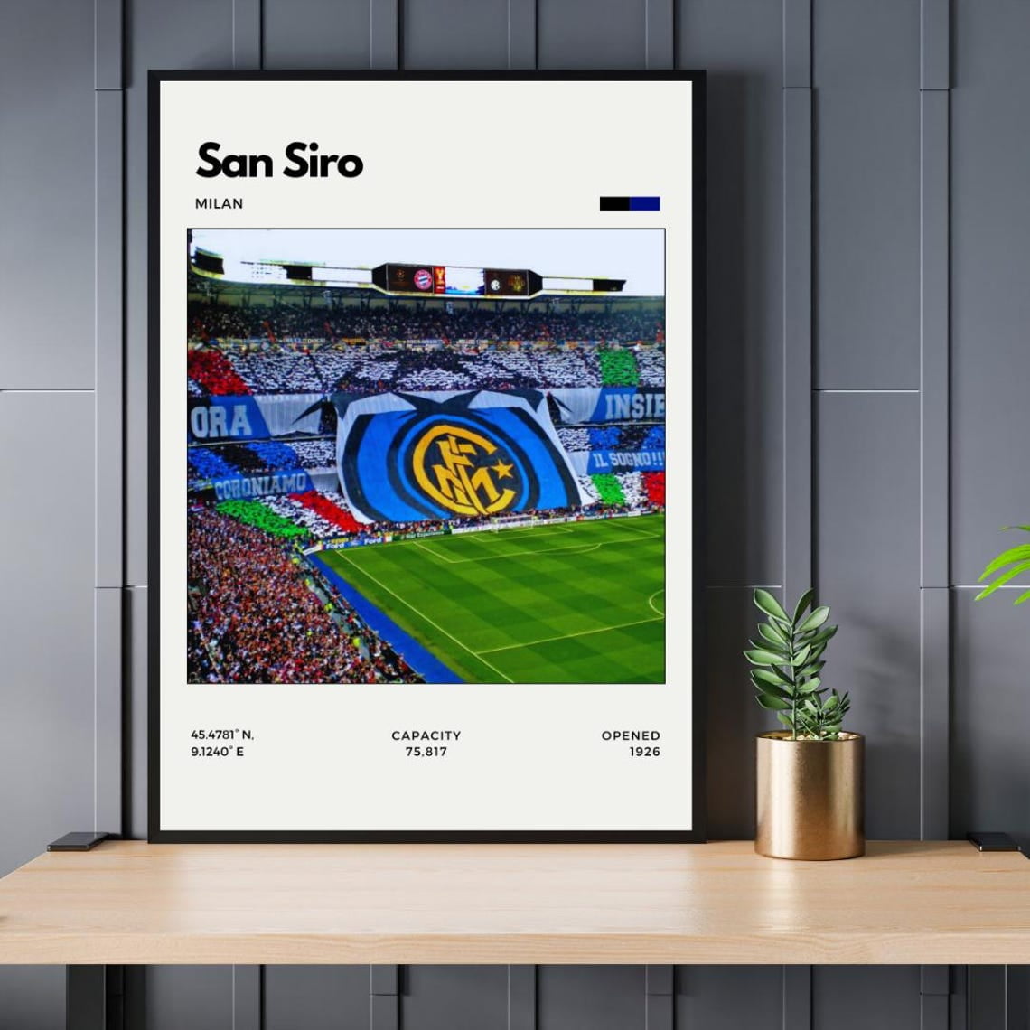 San Siro Stadium Print - Home of Inter Milan Home, Unframed Canvas Size ...