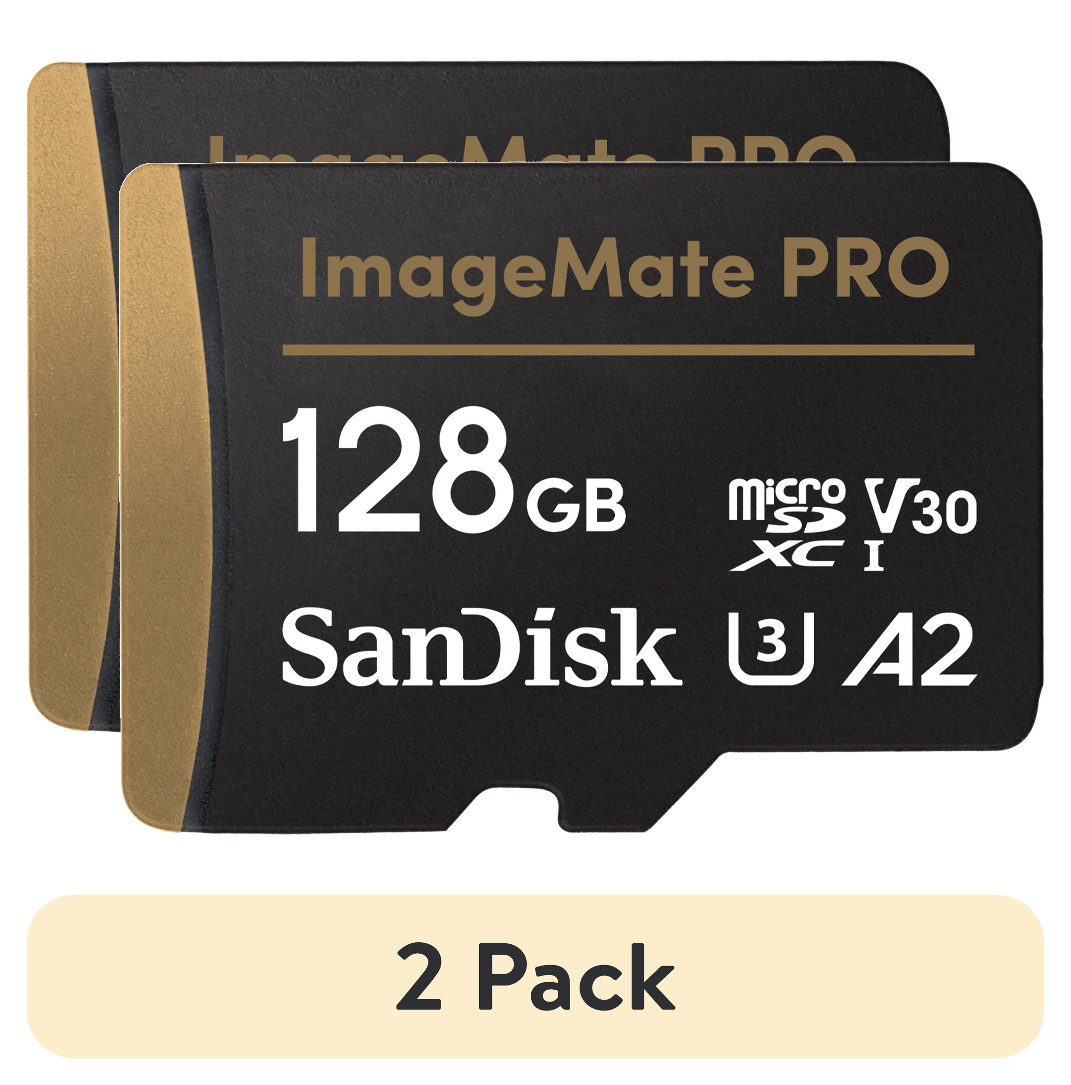 (2 pack) SanDisk ImageMate Pro 128GB microSDXC Flash Memory Card - Walmart Business Supplies