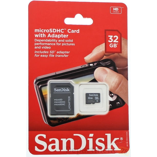 SanDisk 32GB Class 4 MicroSDHC Card with Adapter - Walmart Business Supplies