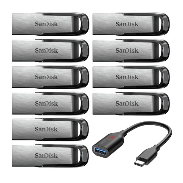 SanDisk 32GB Ultra Flair USB 3.0 Flash Drive (10-Pack) with USB-C ...