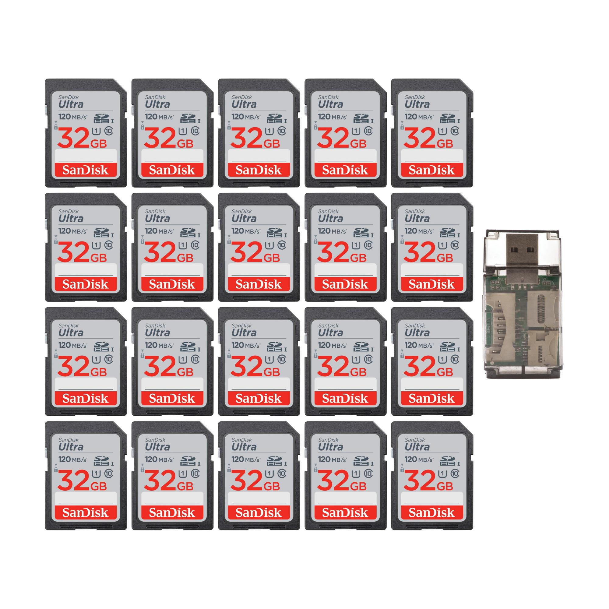 SanDisk 32GB Ultra SDHC UHS-I Memory Card w/High Speed USB Card Reader ...