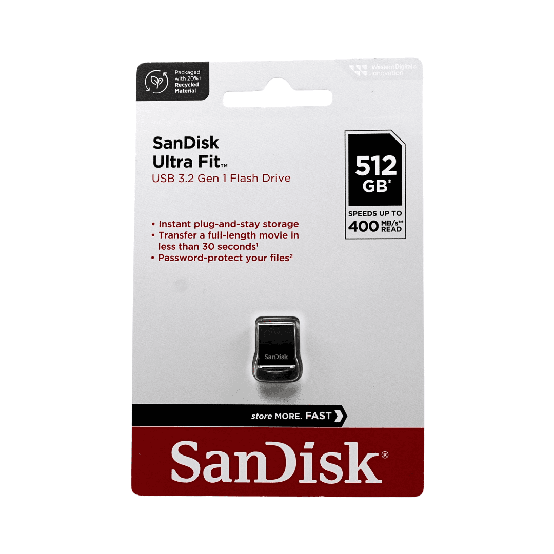SanDisk 512GB Ultra Fit USB 3.2 Flash Drive, Black - SDCZ430-512G-G46 ...