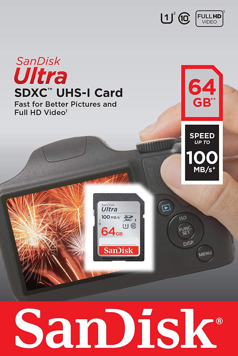 SanDisk - Flash memory card - SDHC/SDXC USH-1 - 64 GB - Walmart.com