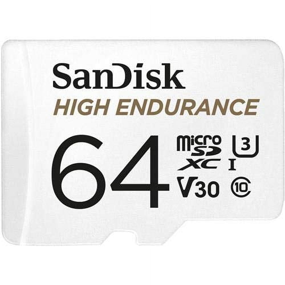 SanDisk High Endurance 64GB Micro SDXC Flash Memory Card with Adapter ...