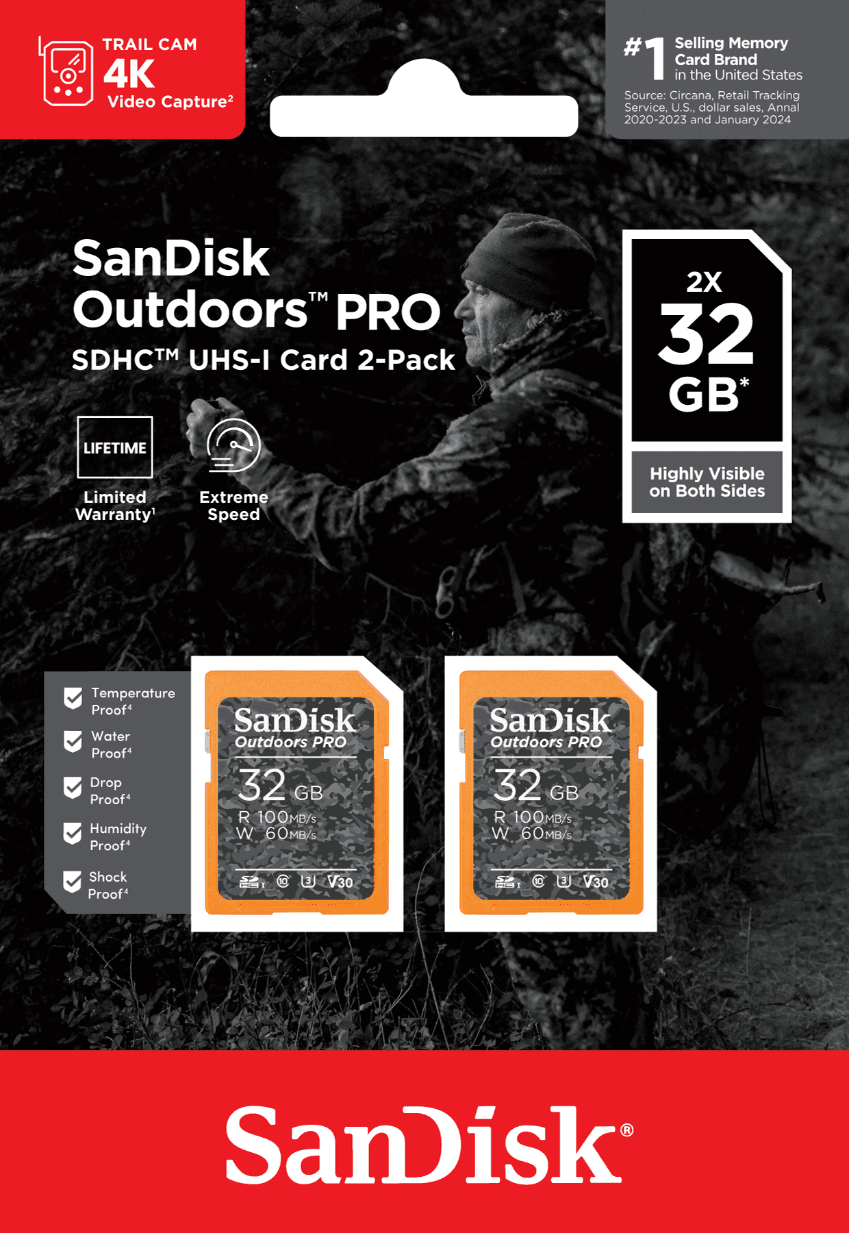 SanDisk Outdoors Pro™ SD™ 4K UHS-I, U3 Card 32GB 2-Pack - Walmart.com