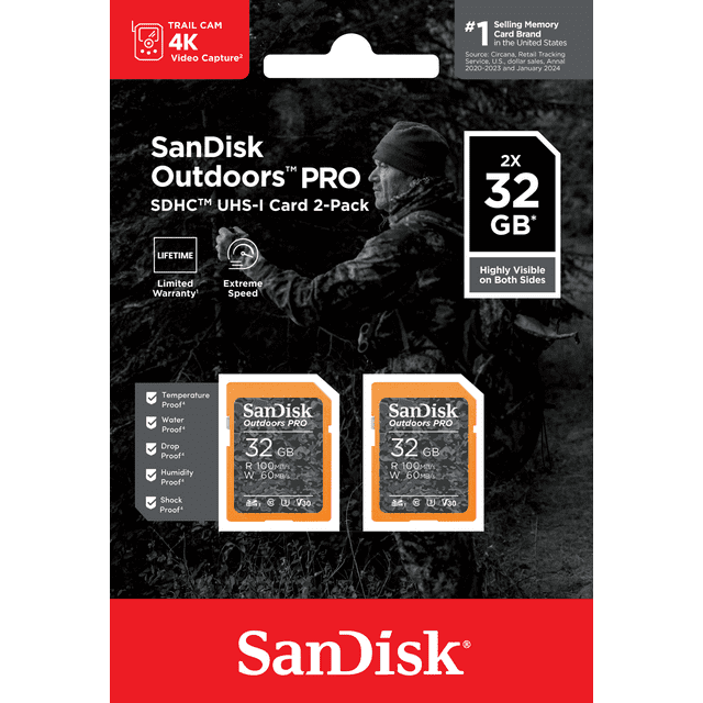 SanDisk Outdoors Pro™ SD™ 4K UHS-I, U3 Card 32GB 2-Pack - Walmart.com