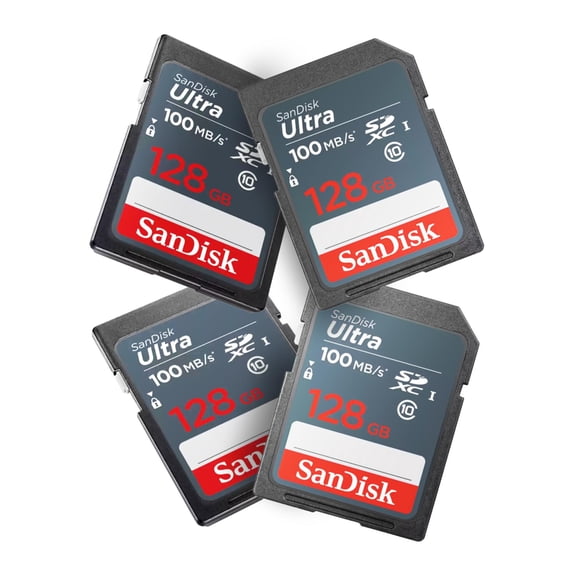 SanDisk Ultra 128GB SDXC UHS-I Memory Card (4-pack) - Walmart.com
