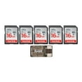 SanDisk Ultra 16GB Class SD Memory Card (5-Pack) with High Speed USB ...