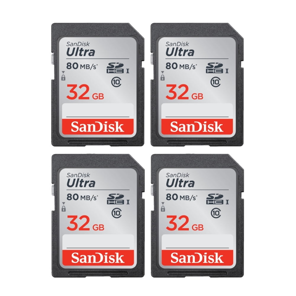 SanDisk Ultra High Endurance 32GB 80MB/s SD Memory Card (4-Pack ...