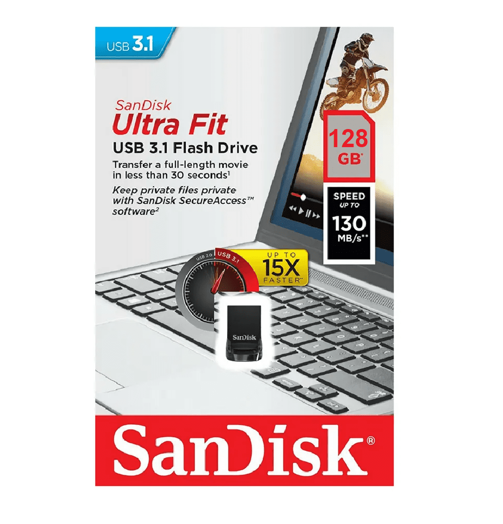 SanDisk Cruzer Ultra Fit 128GB USB 3.1 Flash Drive - Walmart.com