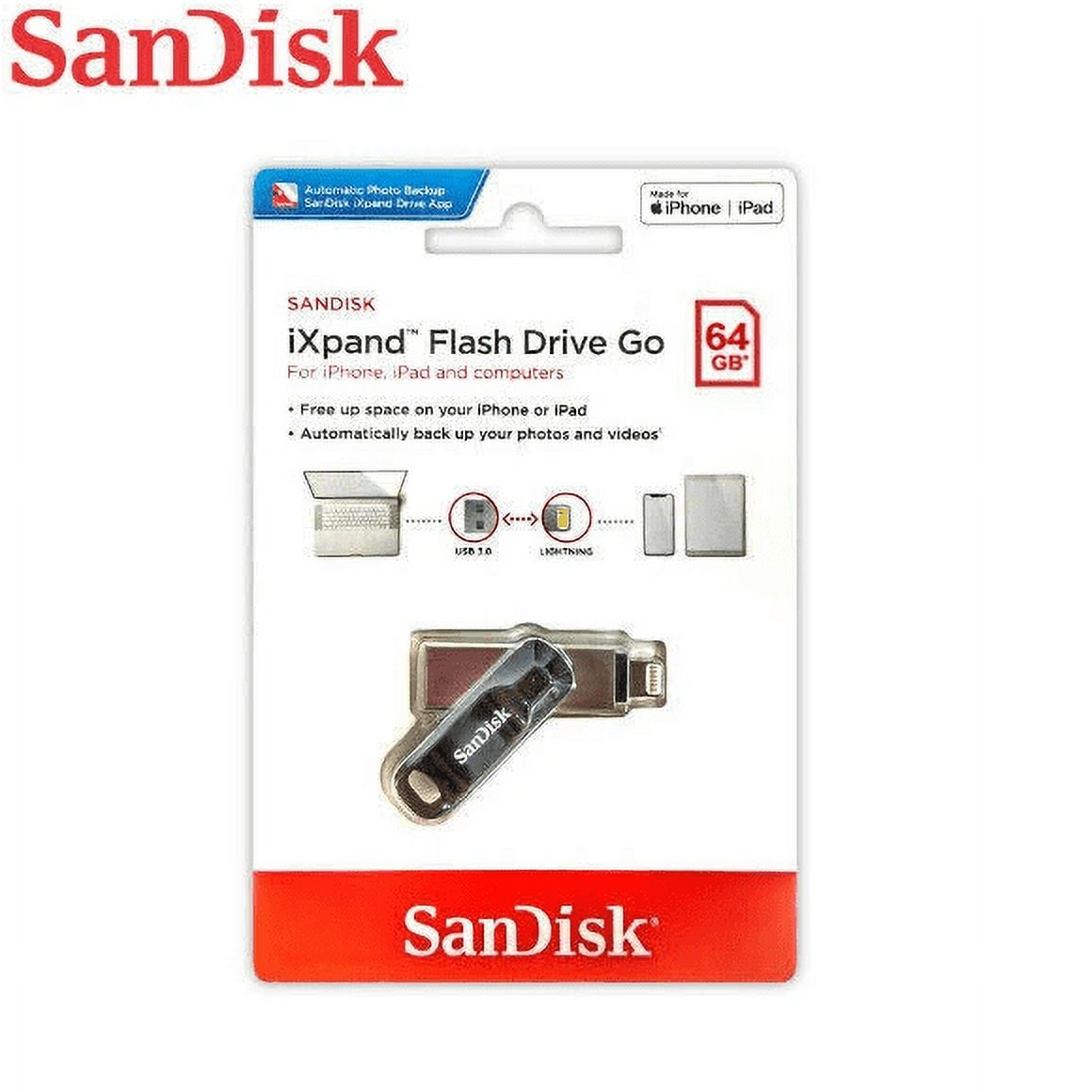 SanDisk iXpand 64GB Flash Drive GO USB 3.0 for iPhone/iPad - Walmart ...