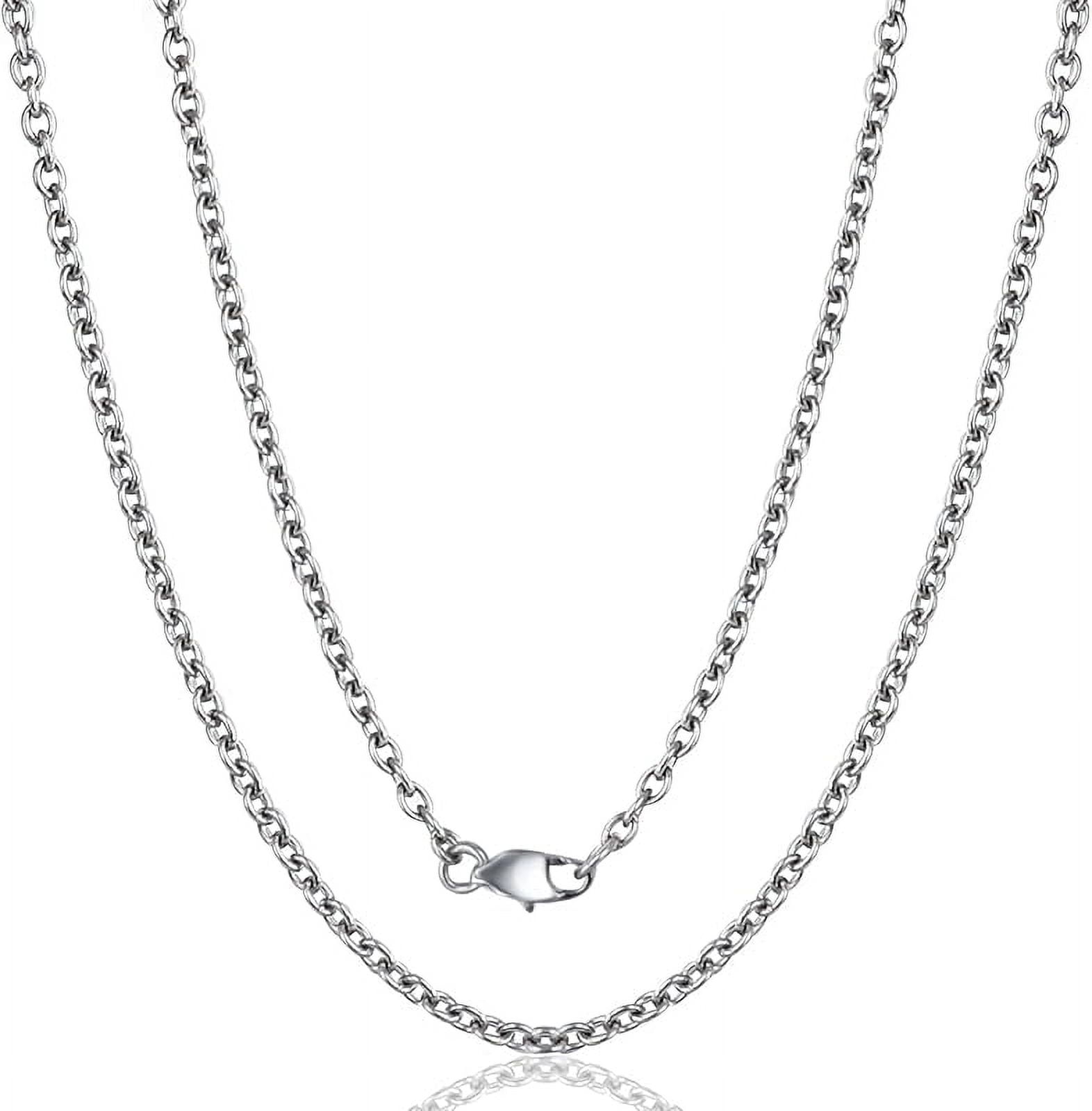 SanThree Pure Titanium Round O Chain Necklace for Men & Women, 3mm ...