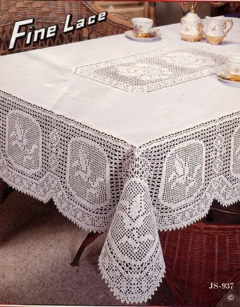 Sana Enterprises Vinyl Lace Crochet Tablecloth for Kitchen, Dining and ...