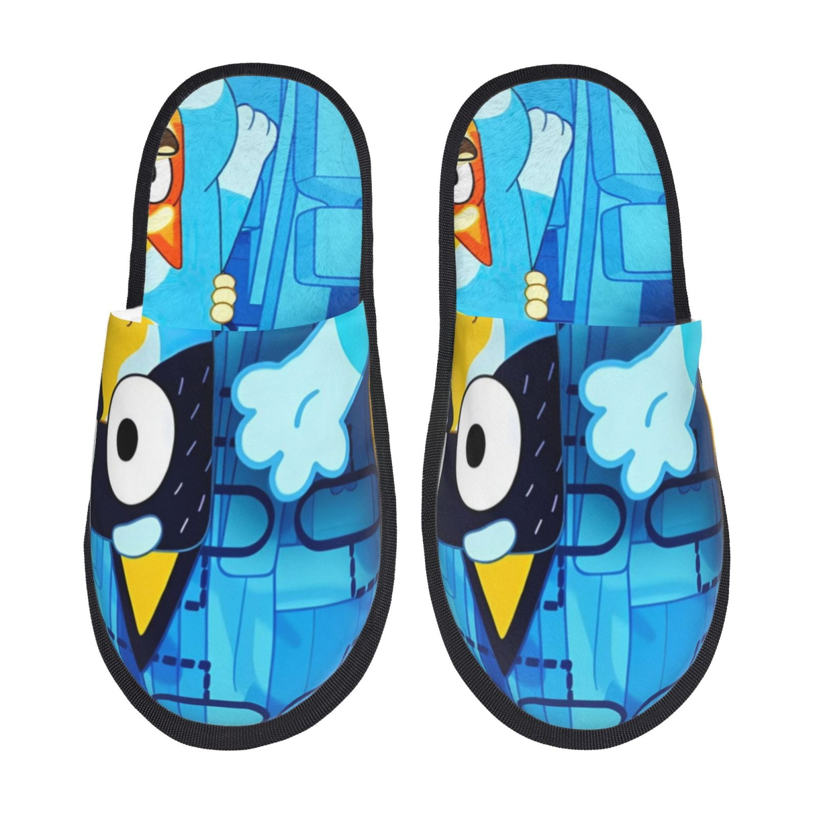 Sanaai Bluey Print Fuzzy Plush Slippers - Soft Cozy Open Toe House ...