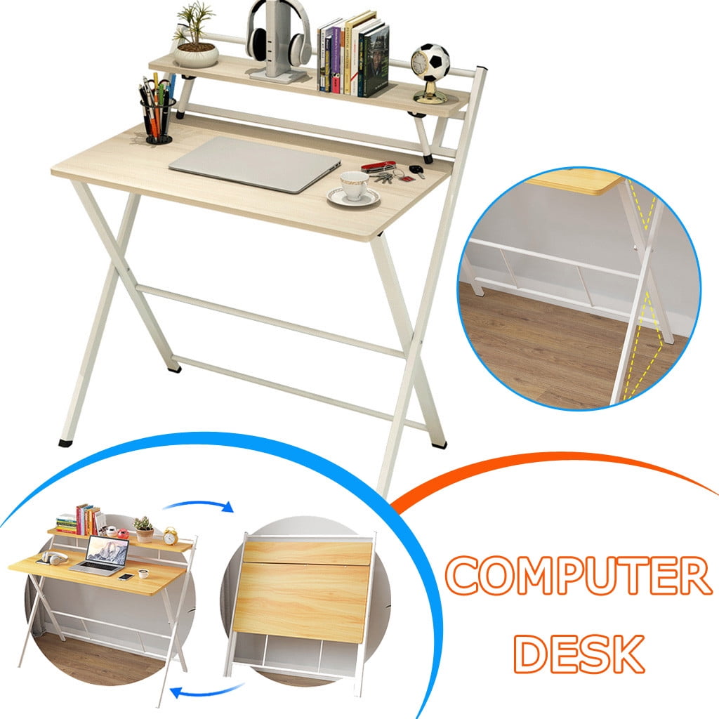 Sanamity Blue Triangular Steel Ruler Computer Desk Modern Sturdy Office ...