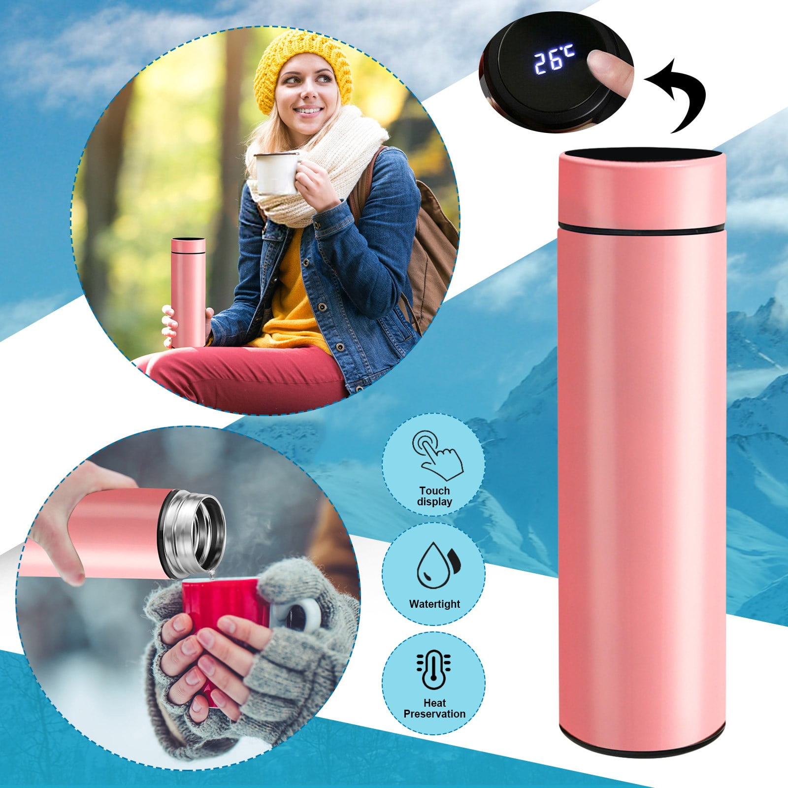 Sanamity Pitcher Stainless Temperature Lcd Smart Flask Kettle Vacuum ...