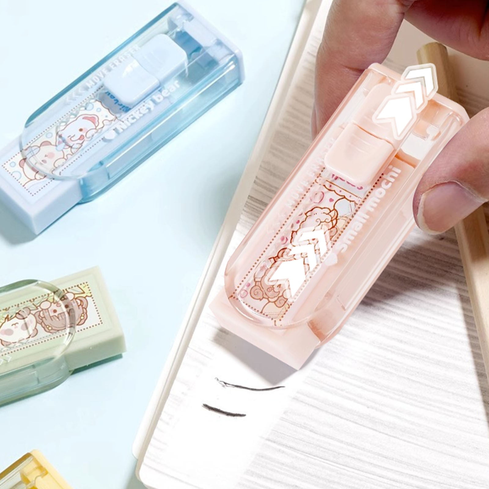 Sanamity Plastic Prong Folders Retractable Eraser Cute & Fun Erasers ...