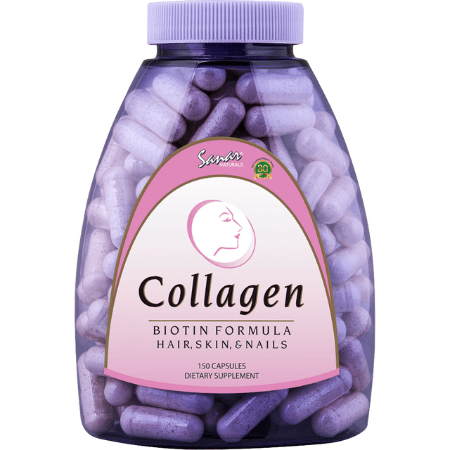 Sanar Naturals Collagen Biotin Pills - Hair, Skin, Nail, Joint, Bone ...