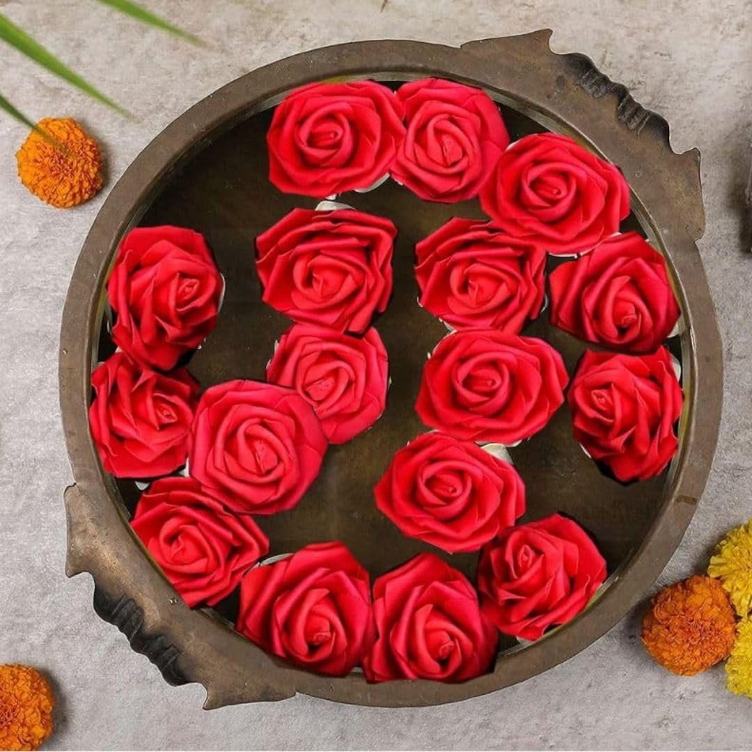 Sanatan Siddhi 12 Pcs Artificial Foam Rose Flower Heads for Crafts ...
